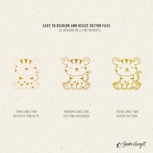 Baby Tiger Plotter File Svg Dxf Png Jpg Safari Cricut Animal Silhouette ...