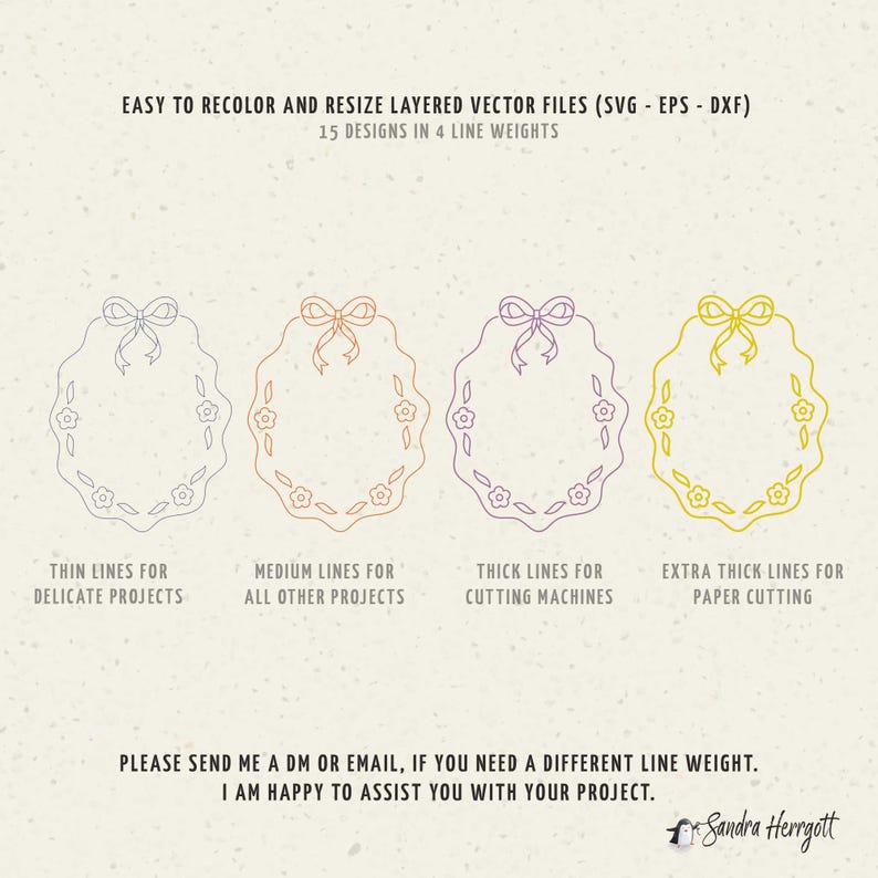 Ribbon Frame Plotter File Svg Dxf Png Jpg Pdf Eps Coquette Bow Cricut ...