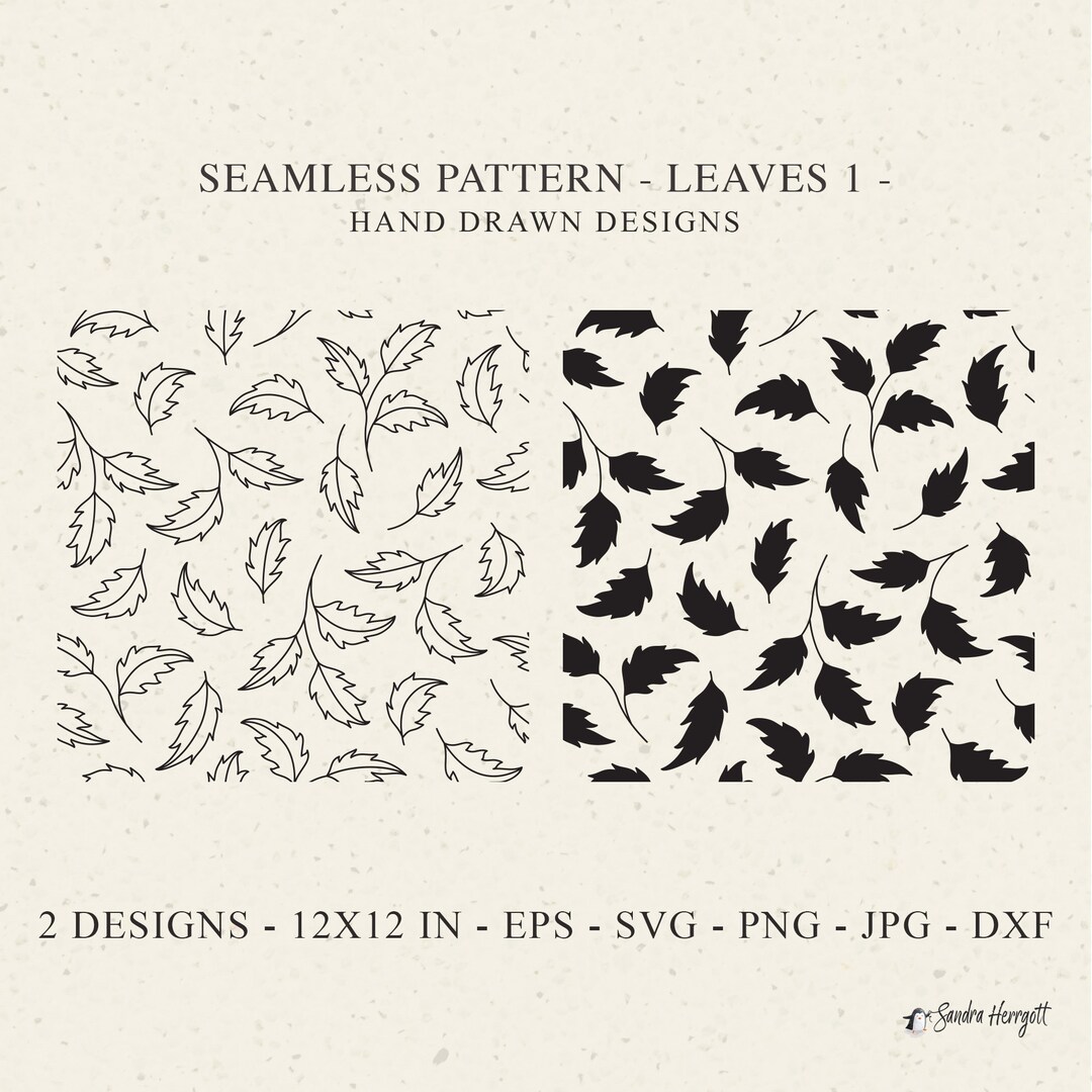 Fall Leaf Pattern Svg Dxf Png Eps Jpg Fall Cricut Autumn Background ...