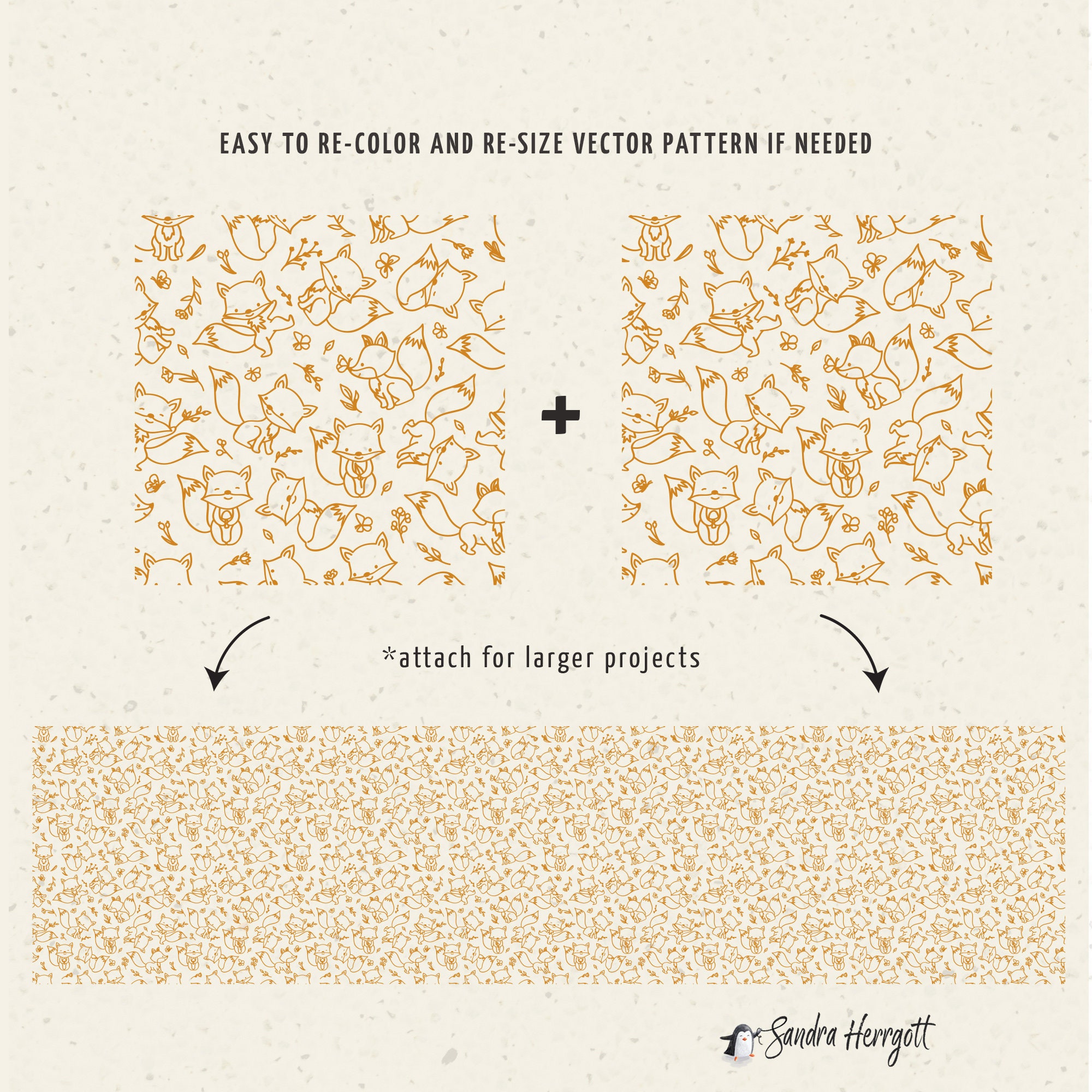 Cute Fox Seamless Pattern Svg Dxf Png Jpg Baby Animal Cricut - Etsy