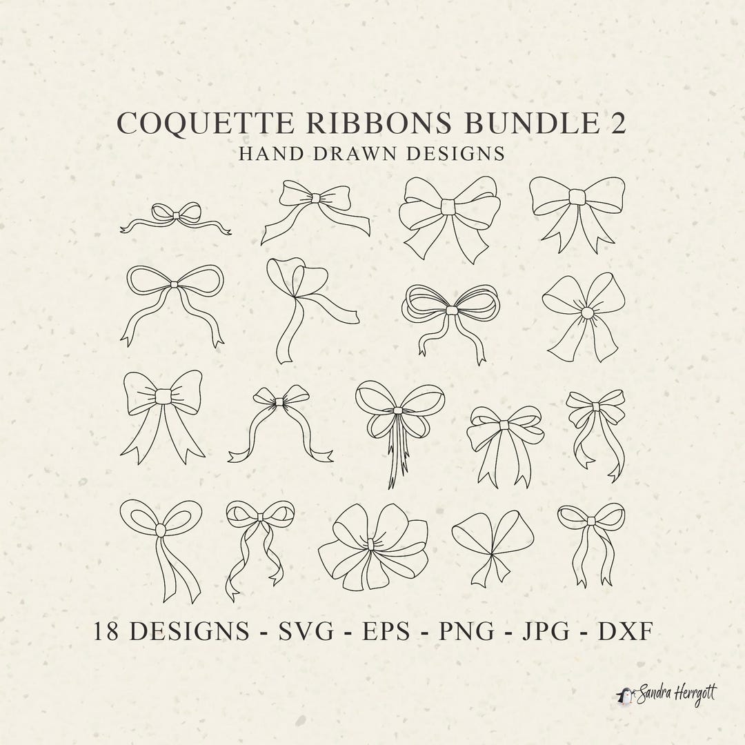 Coquette Ribbon Plotter File Svg Dxf Png Girl Hair-bow Cricut Bow ...