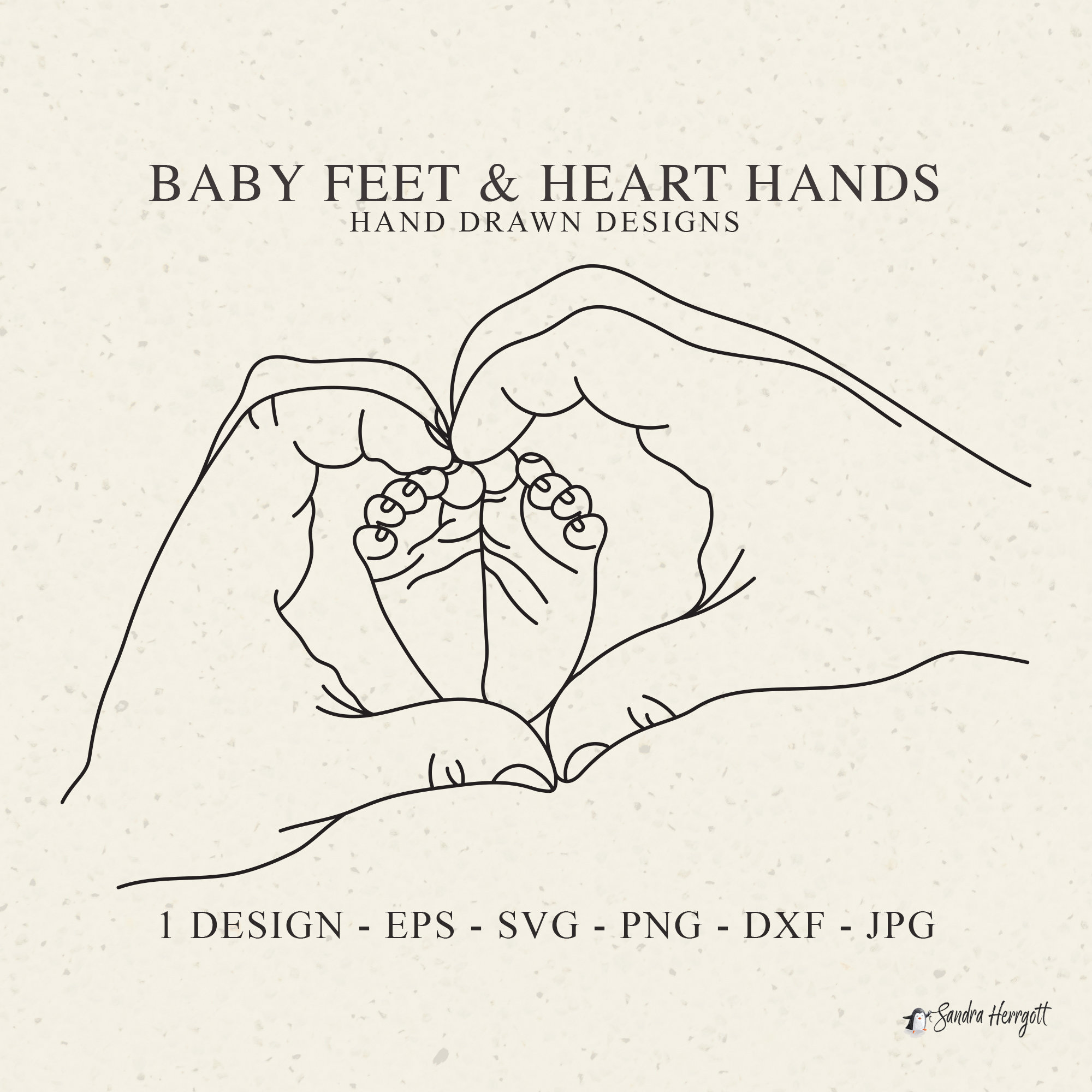 Baby Feet & Heart Hands Plotter File SVG DXF PNG Parent Cricut - Etsy UK