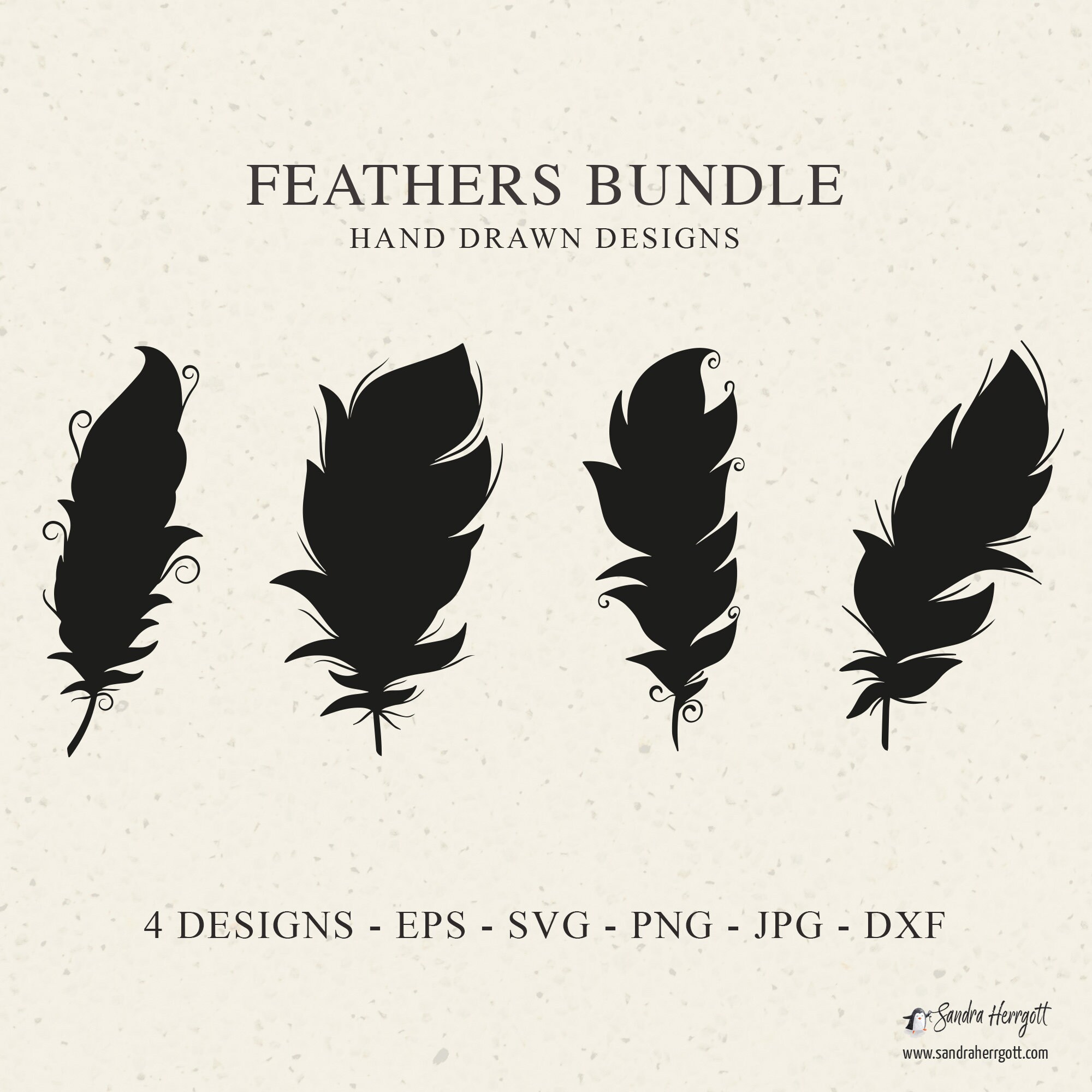 Feather Plotter Files SVG DXF PNG Feathers Cricut Brother Canvas ...