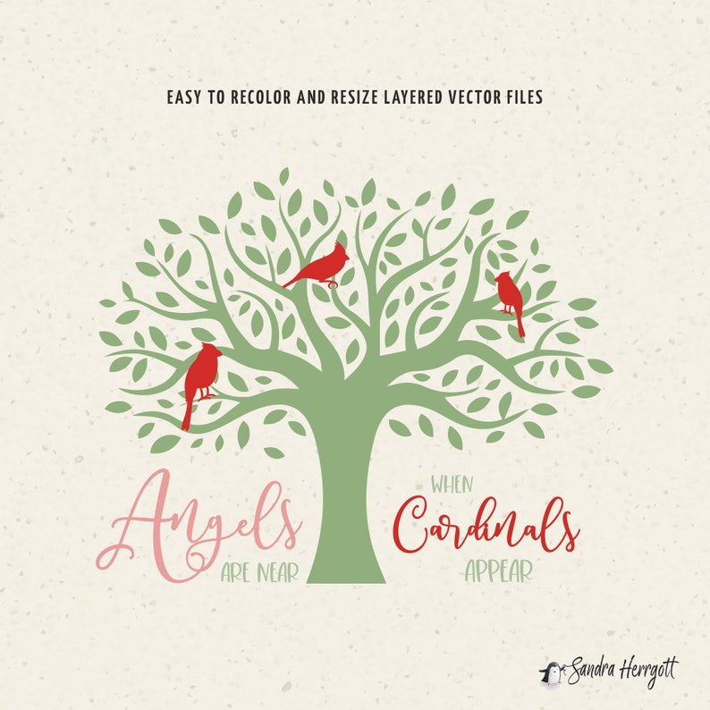 Cardinal Tree Memorial Quote Plotter File Svg Dxf Png Jpg Bird - Etsy