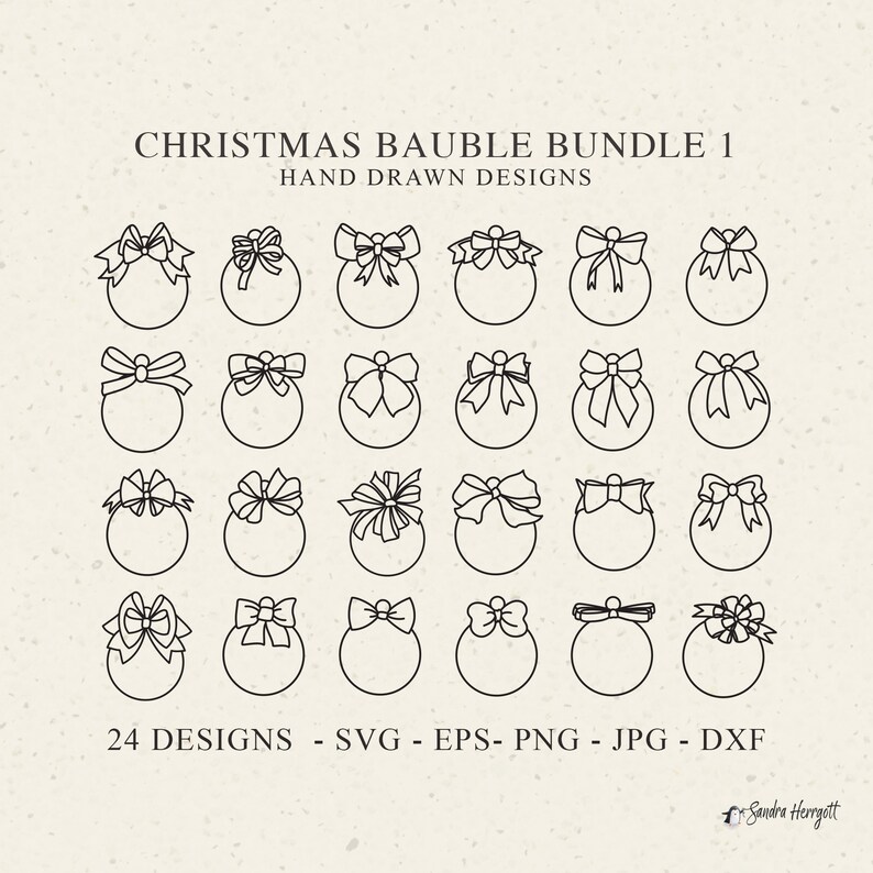 Coquette Christmas Bauble Plotter File Svg Dxf Png Jpg Eps Xmas Bow ...