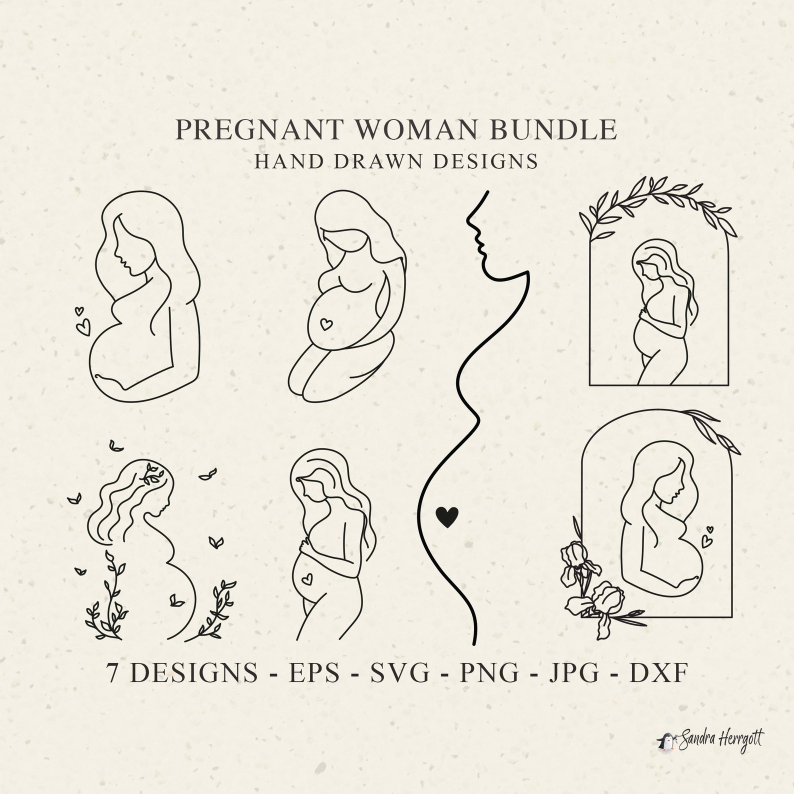 Pregnant Woman Plotter File Svg Dxf Png Motherhood Cricut Pregnancy ...