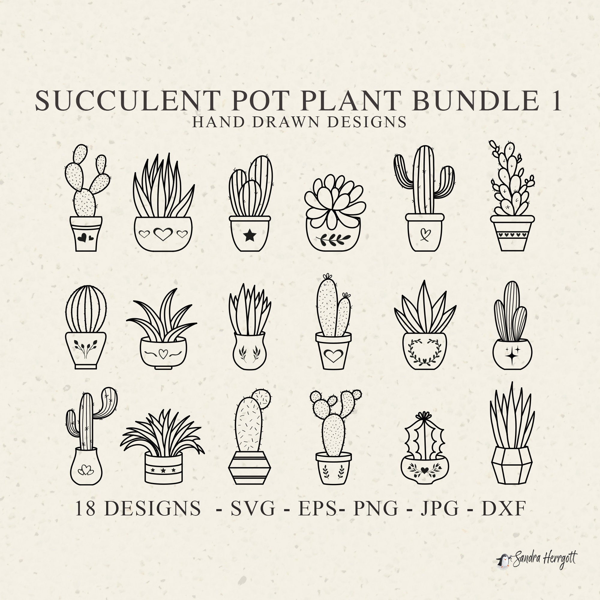 Succulent Pot Plant Plotter File SVG DXF PNG Cactus Cricut - Etsy Australia