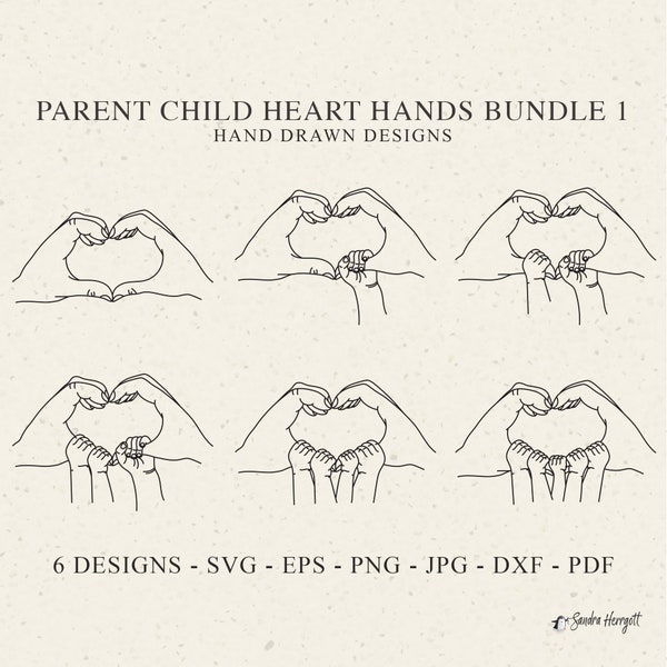 Parent enfant main svg - Etsy France
