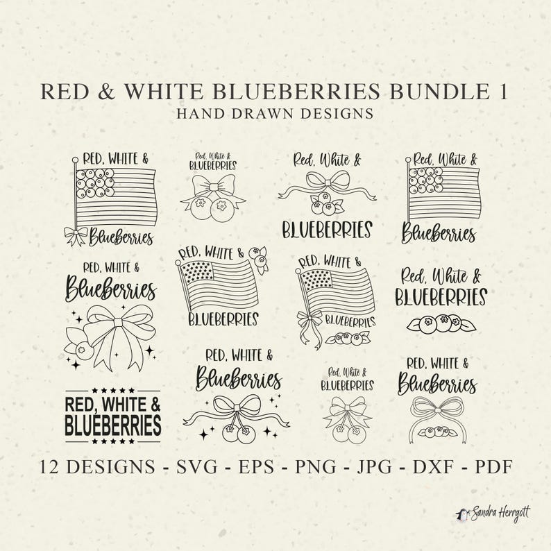 Red White Blueberries Quote Plotter File Svg Dxf Png Jpg Eps Coquette ...
