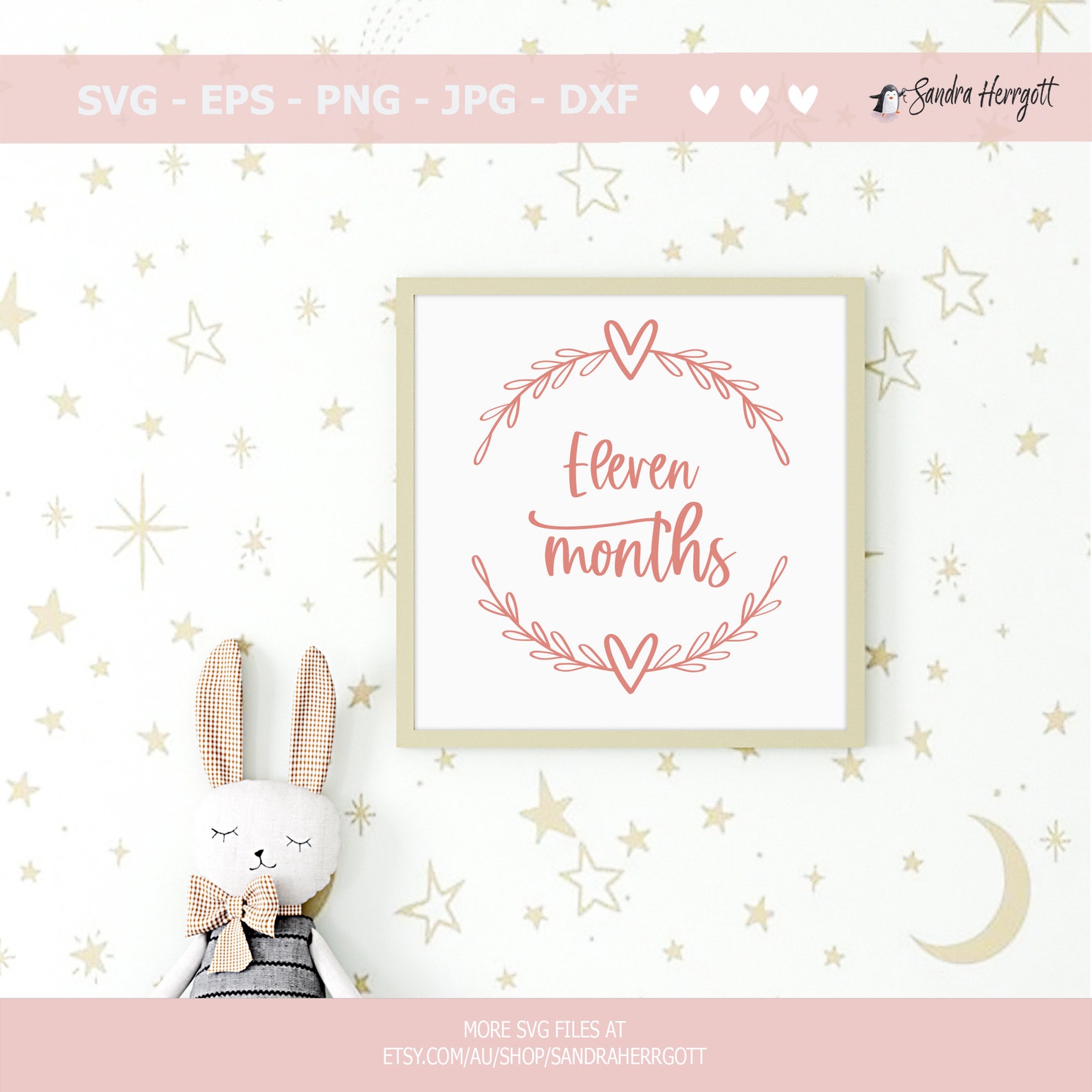 Baby Milestone Plotter Files SVG DXF PNG Leaves Laurel Wreath - Etsy