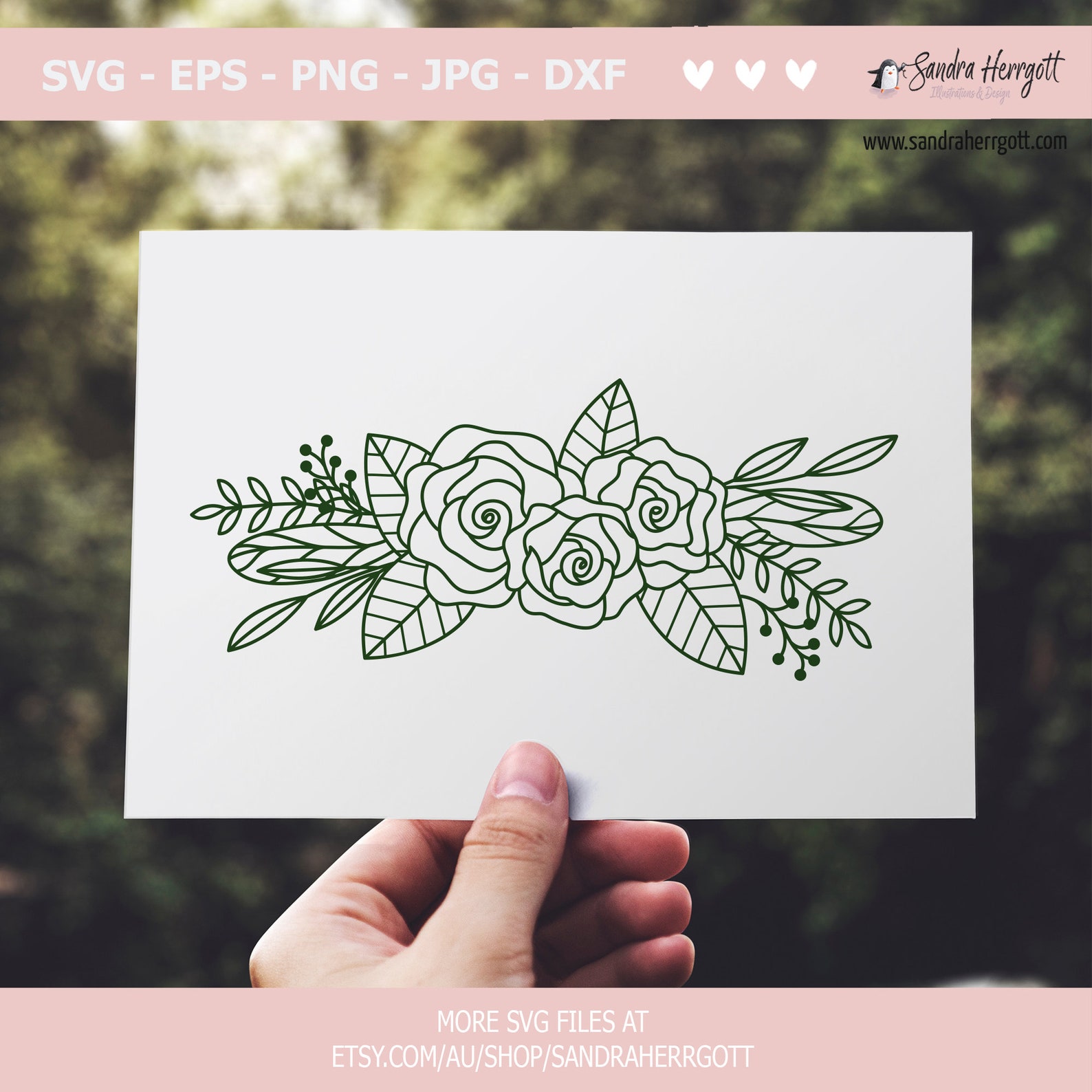 Rose Border Svg Bundle Floral Wreath Svg Flower Divider Svg - Etsy ...