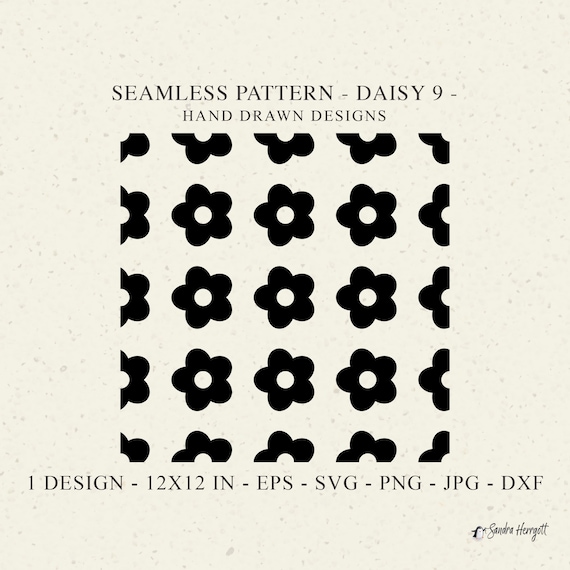 Daisy Seamless Pattern SVG DXF PNG Eps Jpg Flower Cricut - Etsy