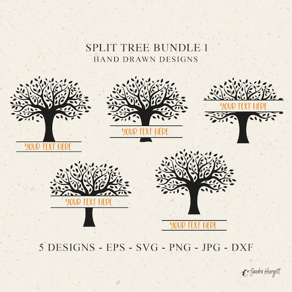 Split Tree Plotter File SVG DXF PNG Oak Cricut Family Olive - Etsy