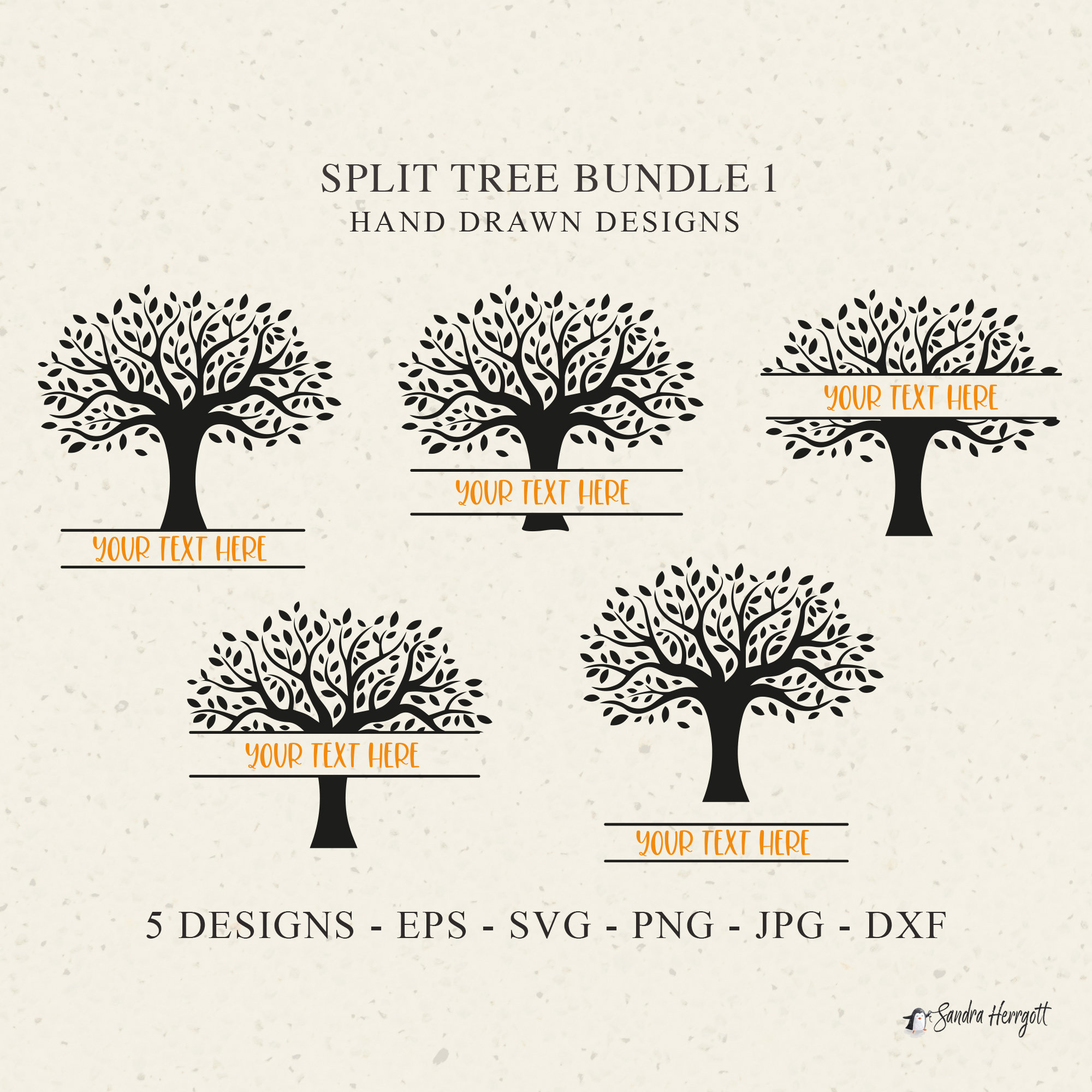 Split Tree Plotter File SVG DXF PNG Oak Cricut Family Olive - Etsy