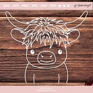 Baby Highland Cow Plotter File Svg Dxf Png Jpg Cricut Animal Silhouette ...