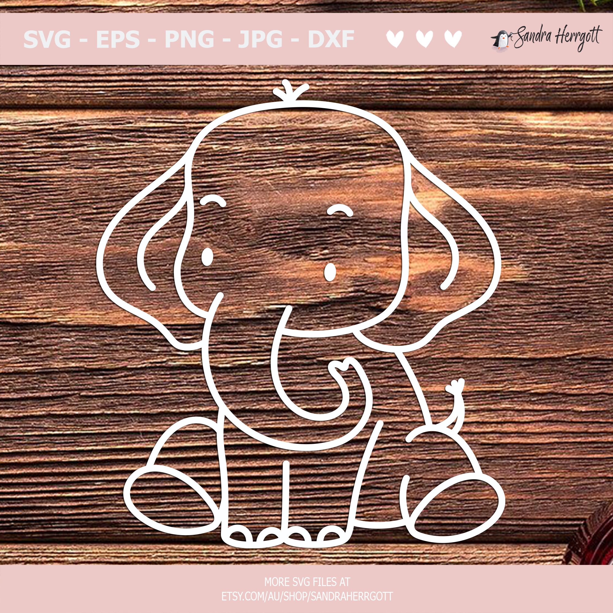 Baby Elephant Plotter File Svg Dxf Png Jpg Safari Cricut - Etsy Australia