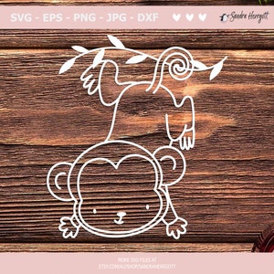 Monkey Plotter File Svg Dxf Png Jpg Pdf Eps Safari Cricut Baby Animal ...