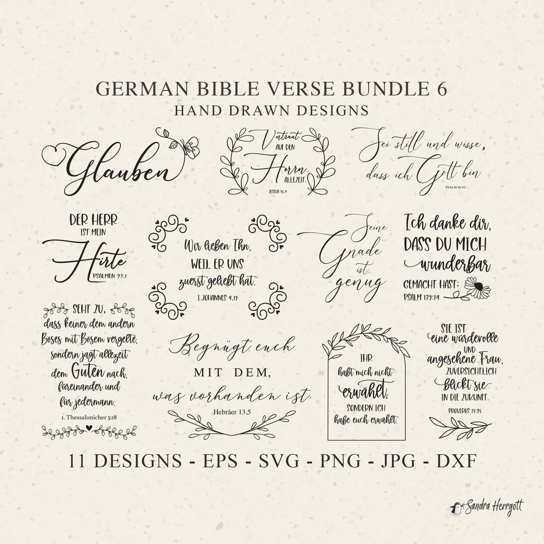 German Bible Verse Plotter File Svg Dxf Png Eps Jpg Grace Cricut Faith ...