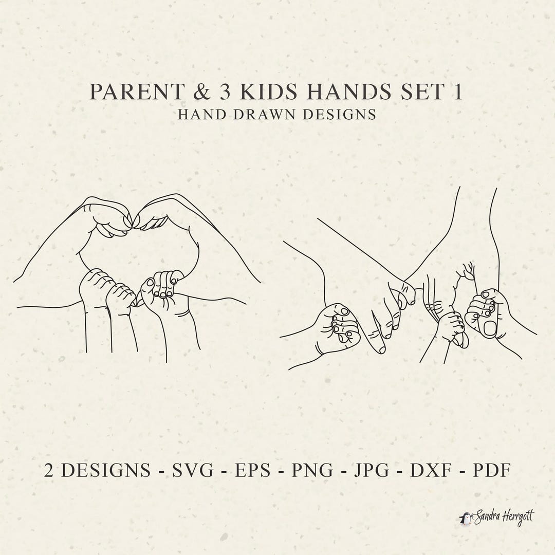 Parent and Child & Heart Hands Plotter File Svg Dxf Png Jpg Mum Dad ...