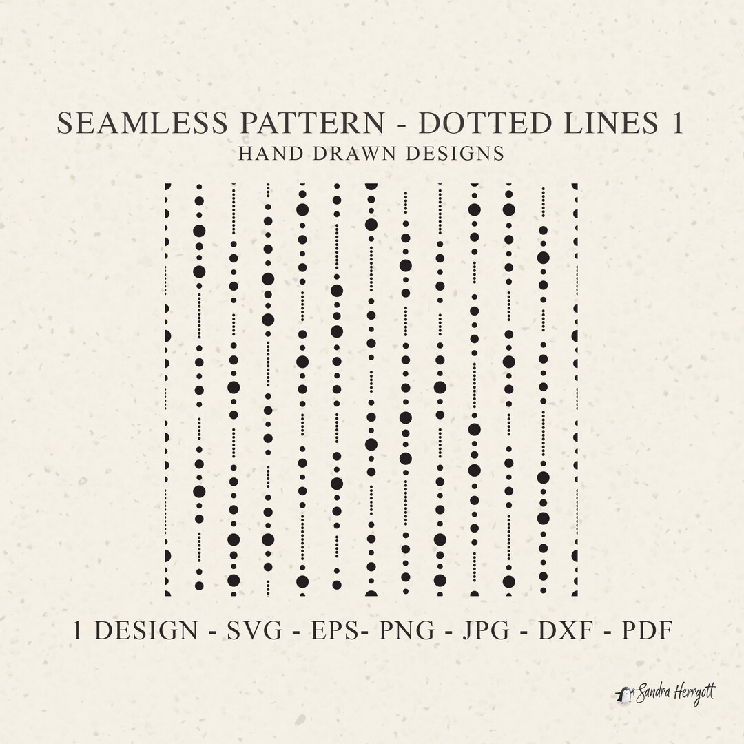 Dotted Lines Seamless Pattern Svg Dfx Png Pdf Cricut Background Plotter ...