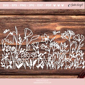 Wildflower Meadow Plotter File Svg Dxf Eps Png Jpg Pdf Floral Cricut ...