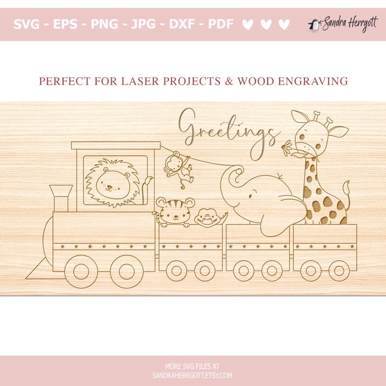 Safari Animal Train Plotter File Svg Dxf Png Pdf Eps Jungle Cricut ...