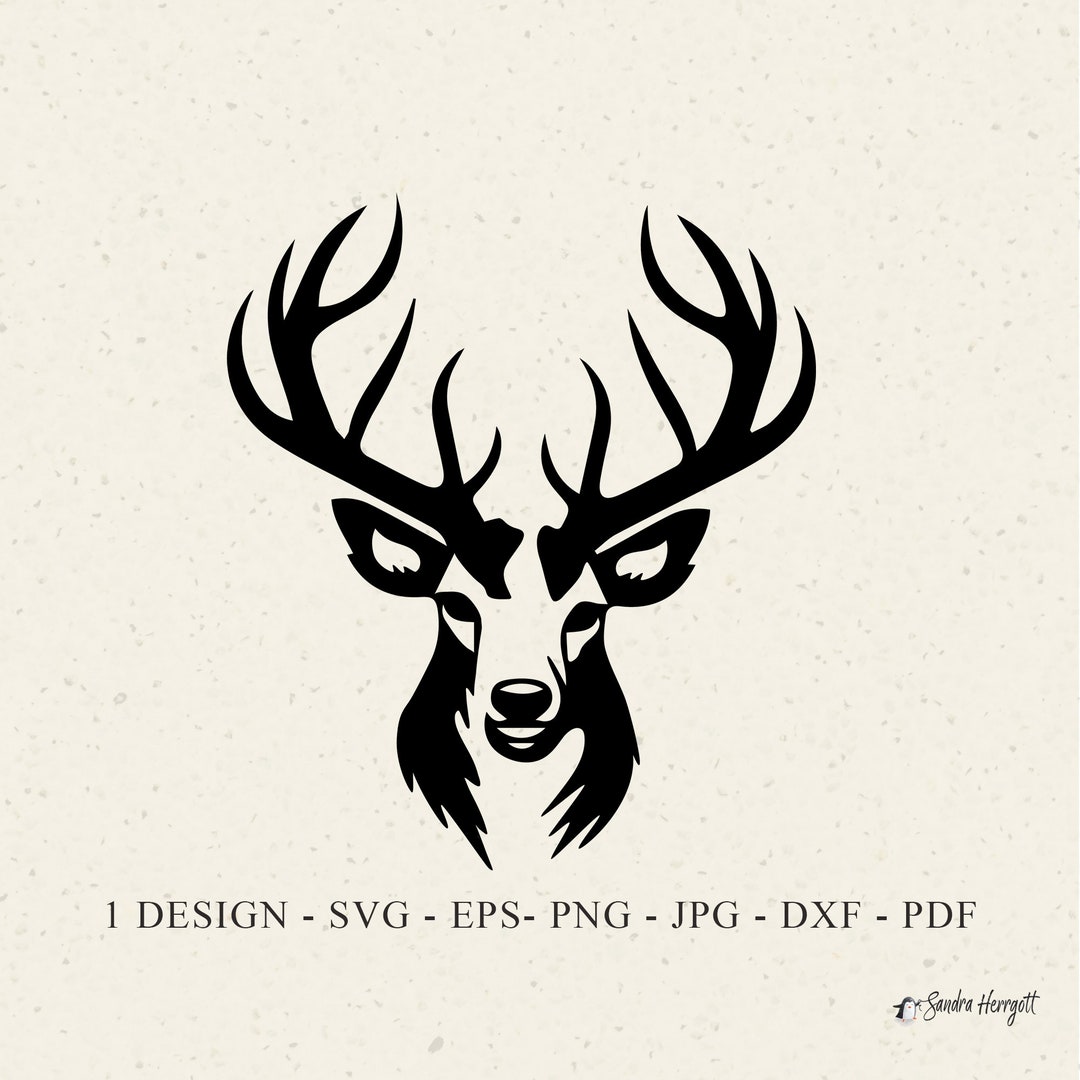 Buck Plotter File Svg Dxf Png Pdf Forest Animal Cricut Male Deer ...