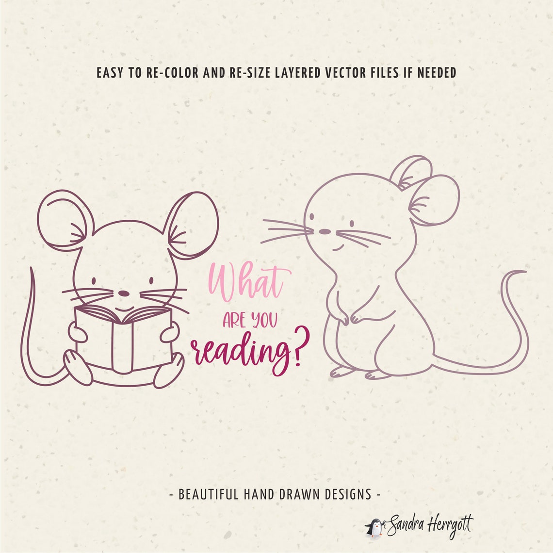 Mouse Reading Plotter File SVG DXF PNG Whimsical Cricut Cute - Etsy