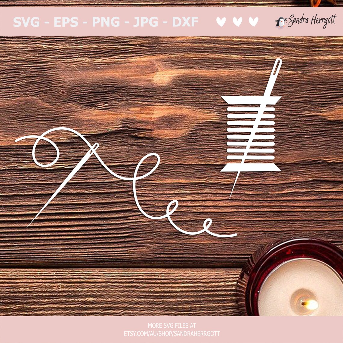 Needle and Thread Plotter Files SVG DXF PNG Eps Jpg Sowing - Etsy