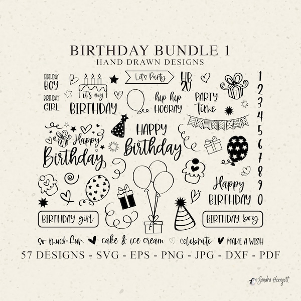 Birthday Svg - Etsy