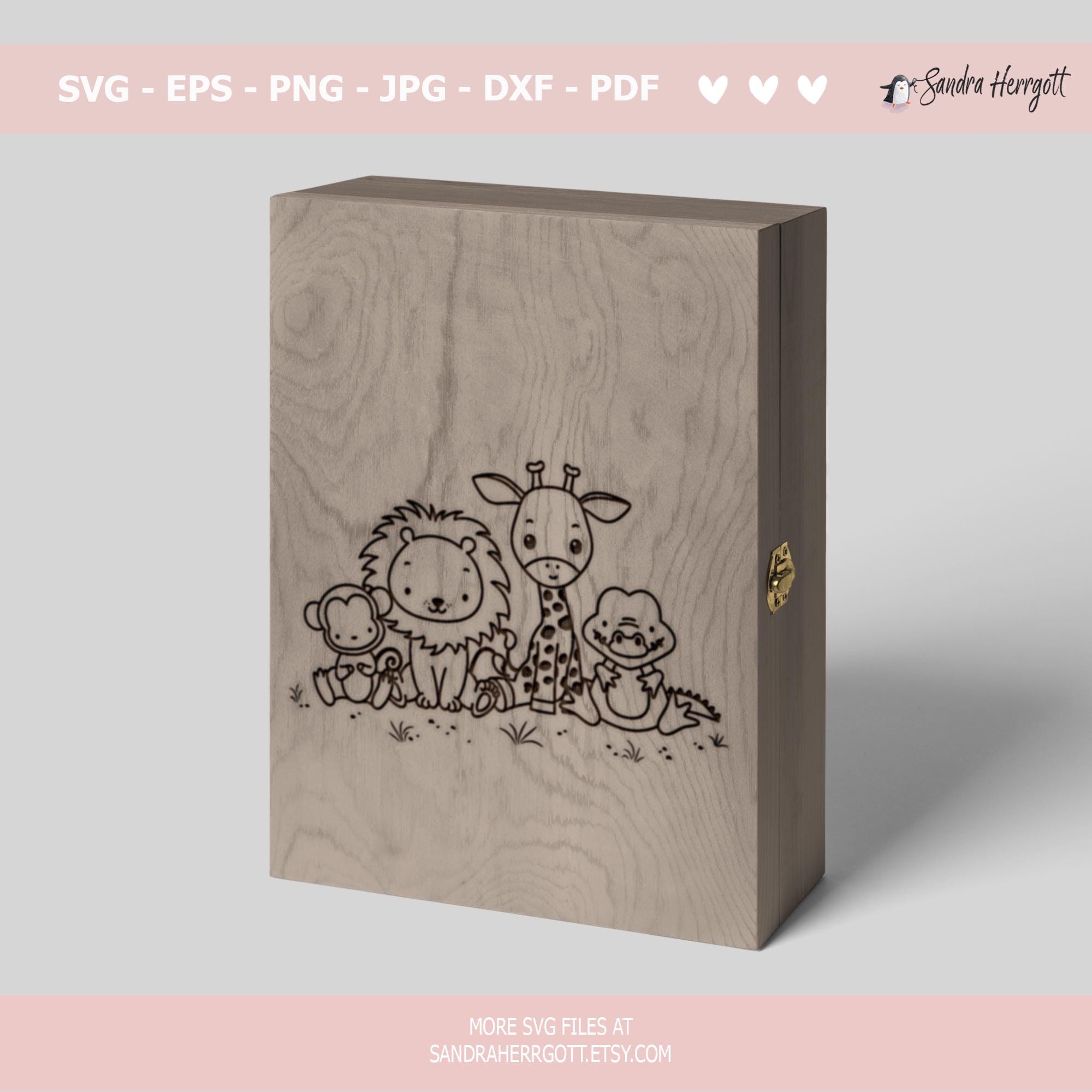 Safari Animal Plotter File Svg Dxf Png Pdf Eps Jungle Cricut Giraffe ...