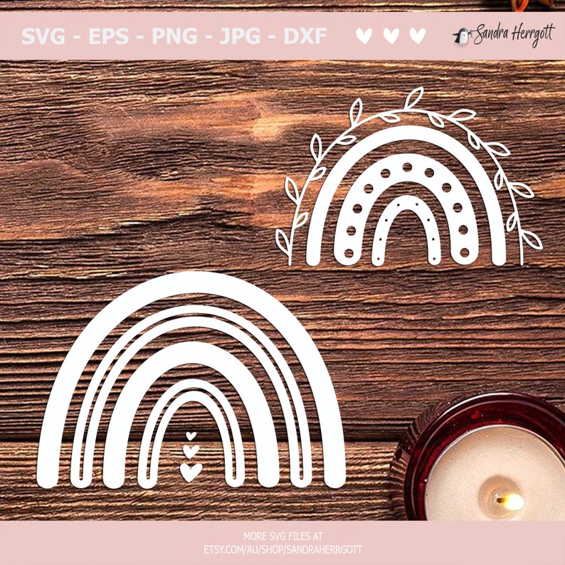 Boho Regenbogen Plotterdatei Svg Dxf Png Jpg Eps Cute Bunte - Etsy