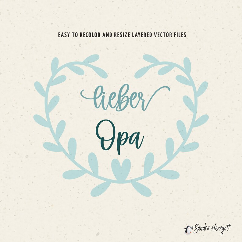 German Opa Plotter File Svg Dxf Lieber Opi Cricut Wreath Split - Etsy
