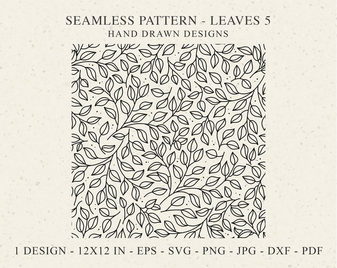 Leaves Seamless Pattern SVG - Leaf Pattern SVG - Foliage Pattern for ...