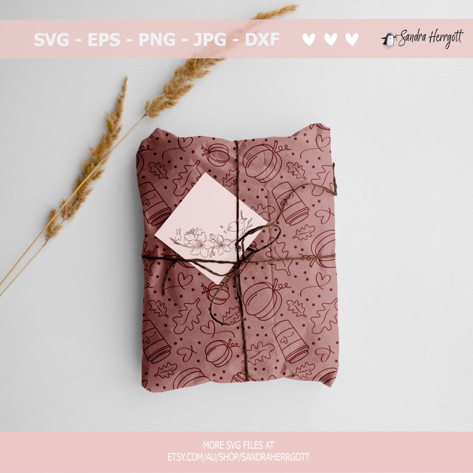 Autumn Seamless Pattern Svg Dxf Png Eps Jpg Fall Cricut Oak Leave ...