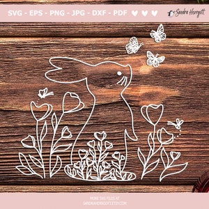 Bunny Plotter File Svg Dxf Eps Png Jpg Pdf Baby Animal Cricut Floral ...