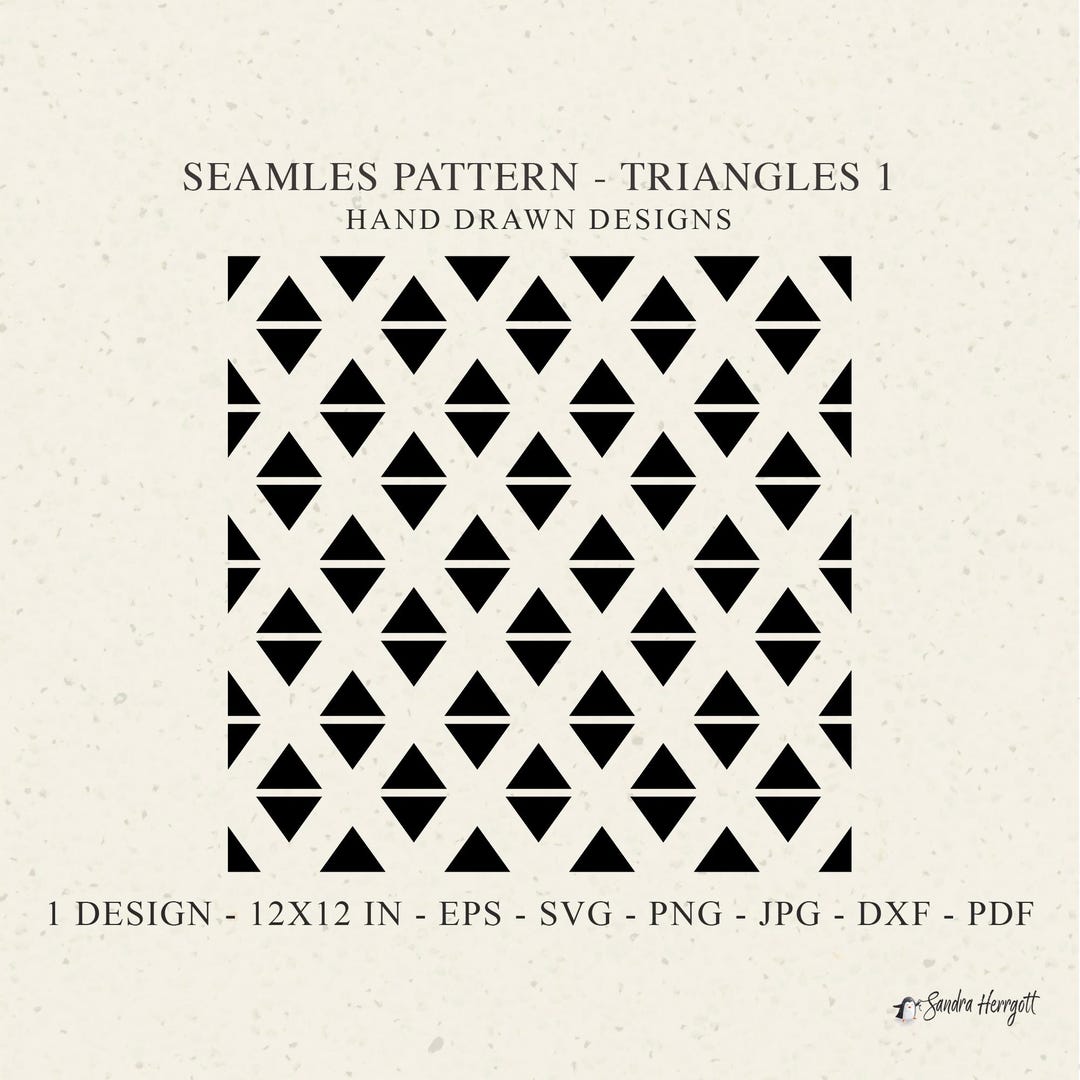 Triangle Seamless Pattern Svg Dfx Eps Jpg Png Geometric Cricut ...