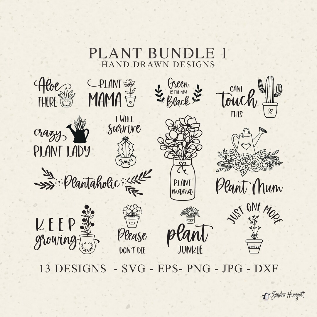 Plant Mama Plotter File Svg Dxf Png Jpg Keep Growing Cricut Floral ...