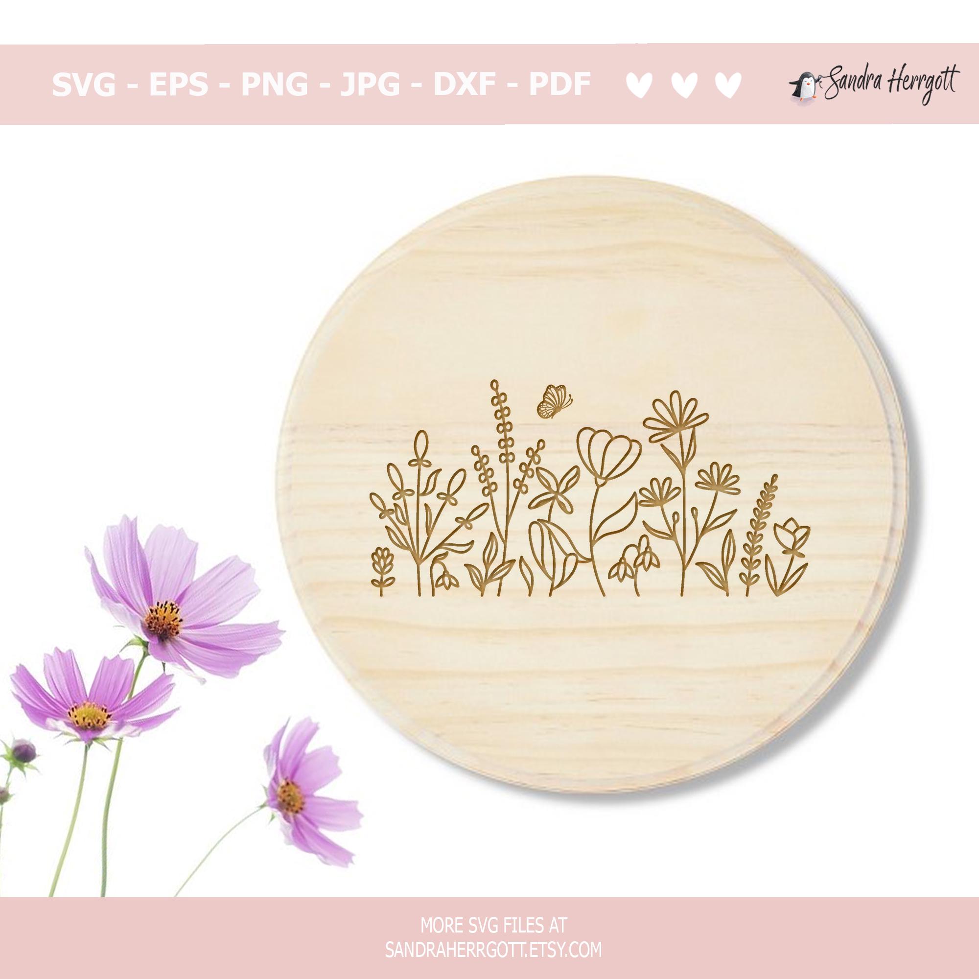 Wildflower Meadow Plotter File Svg Dxf Png Jpg Garden Plant Cricut ...