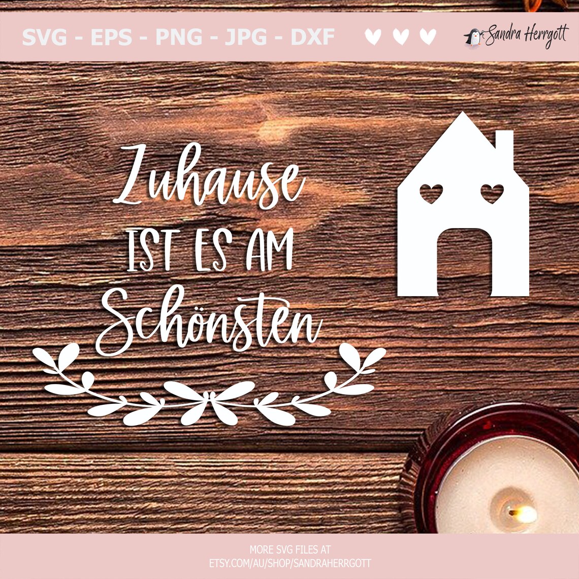 German Home Plotter File SVG DXF PNG House Heart Love - Etsy