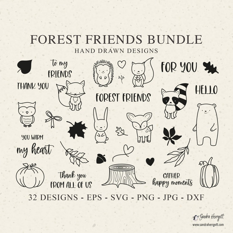 Forest Friends Svg Bundle Forest Animal Svg Forest Animal - Etsy