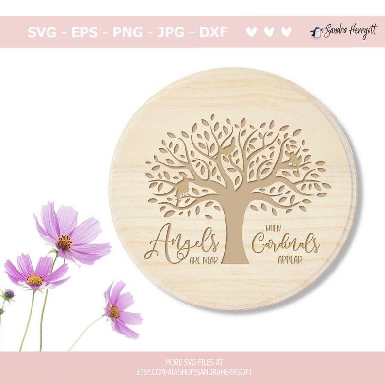 Cardinal Tree Memorial Quote Plotter File Svg Dxf Png Jpg Bird - Etsy