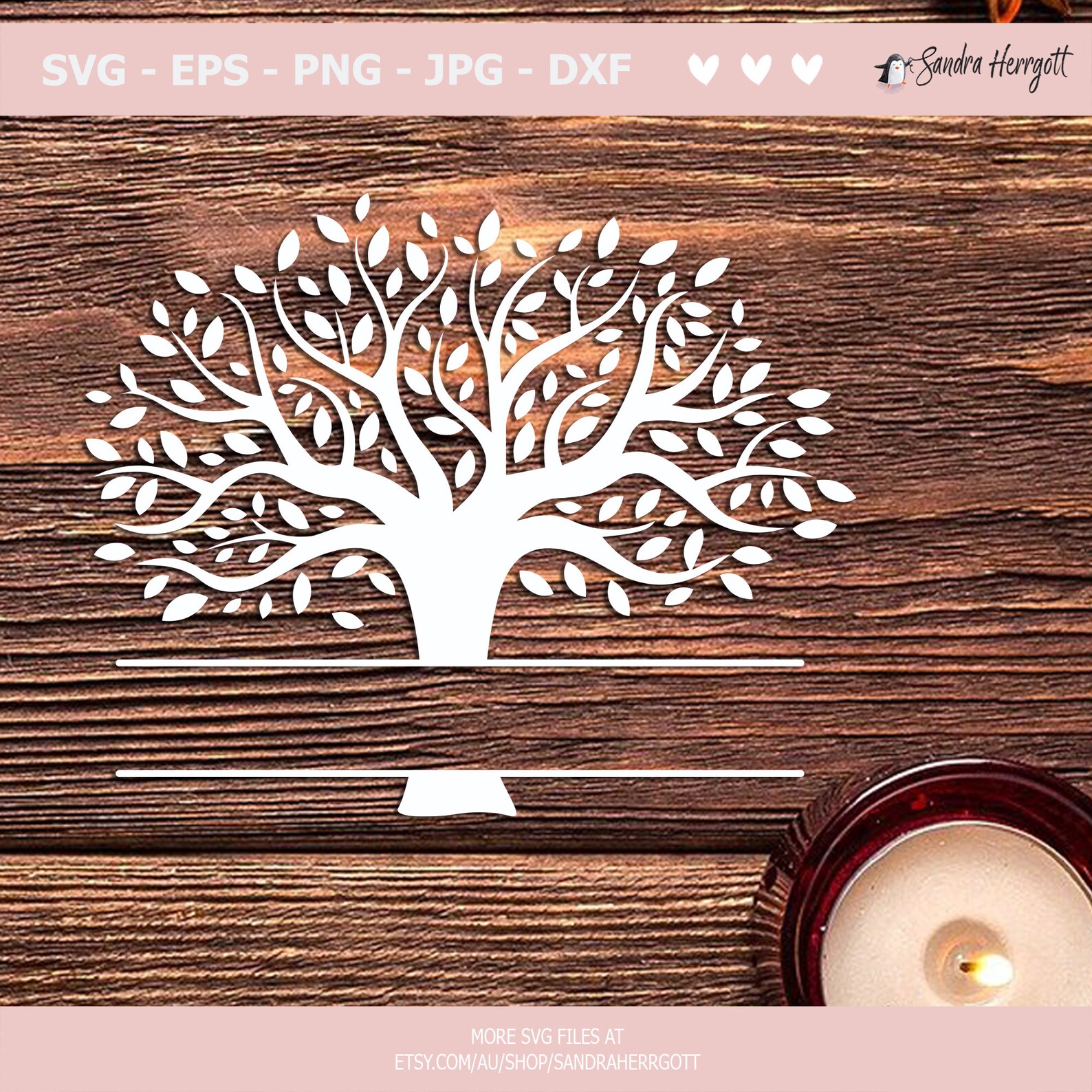 Split Tree Plotter File SVG DXF PNG Oak Cricut Family Olive - Etsy
