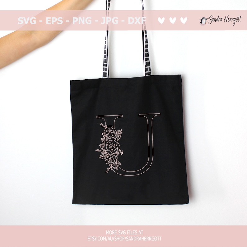 Rose Alphabet Plotter File Svg Dxf Eps Png Jpg Letter & Number - Etsy