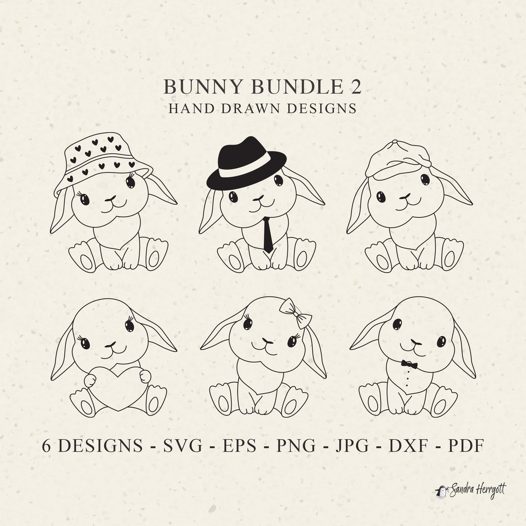 Cute Bunny Sitting Plotter File Svg Dxf Eps Png Jpg Pdf Baby Animal ...