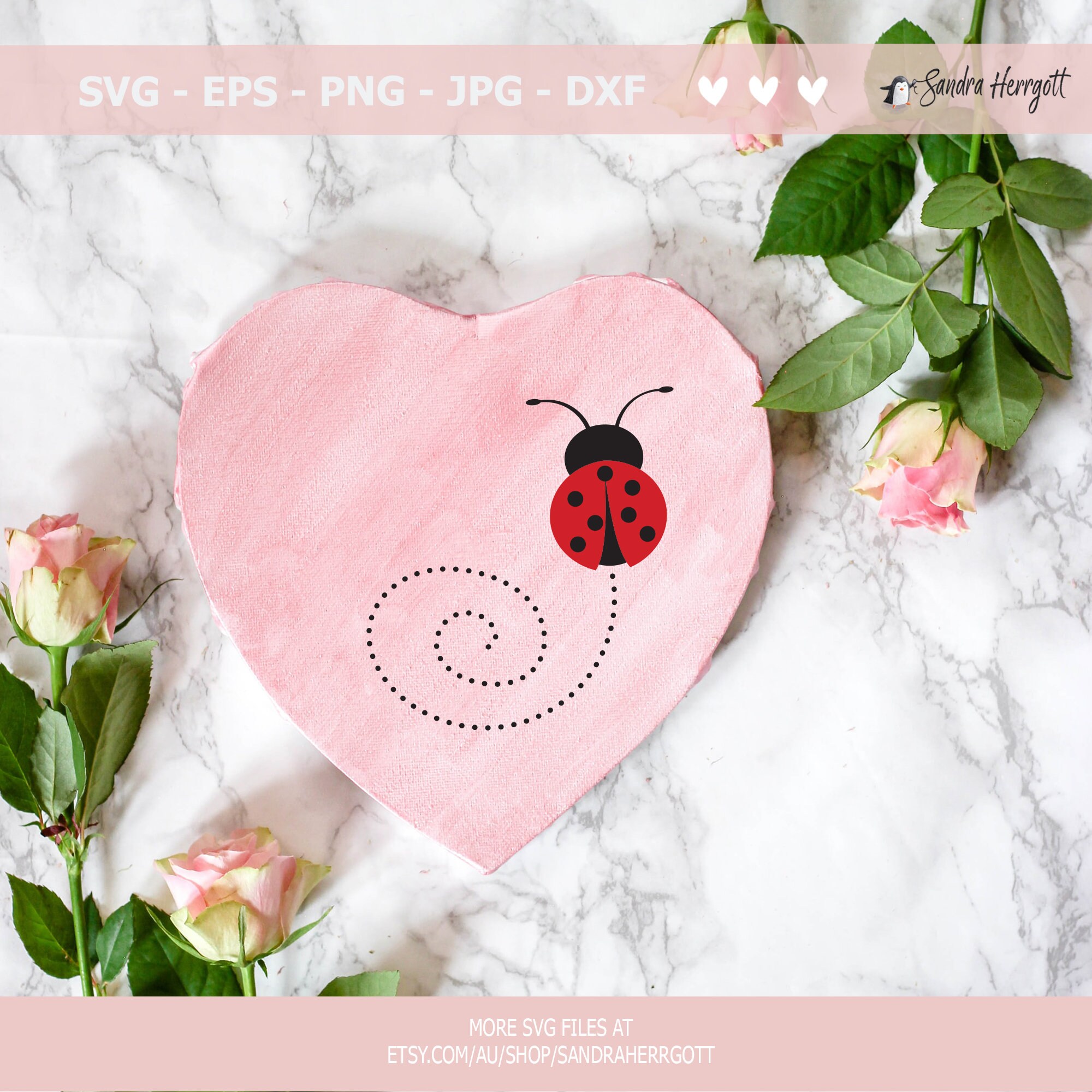 Ladybug Path Plotter File Svg Dxf Png Jpg Insect Cricut Cute Silhouette ...