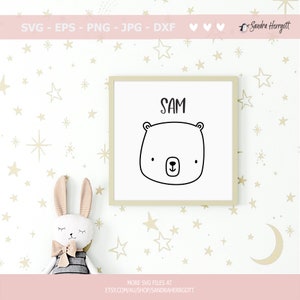 Cute Animal Faces Plotter File Svg Dxf Png Jpg Fox Cricut Baby Shower Bear Silhouette Hippo ...