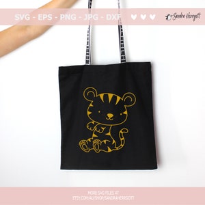 Baby Tiger Plotter File Svg Dxf Png Jpg Safari Cricut Animal Silhouette ...