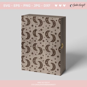 Moon Star Seamless Pattern Svg Plotter File Dxf Png Jpg - Etsy