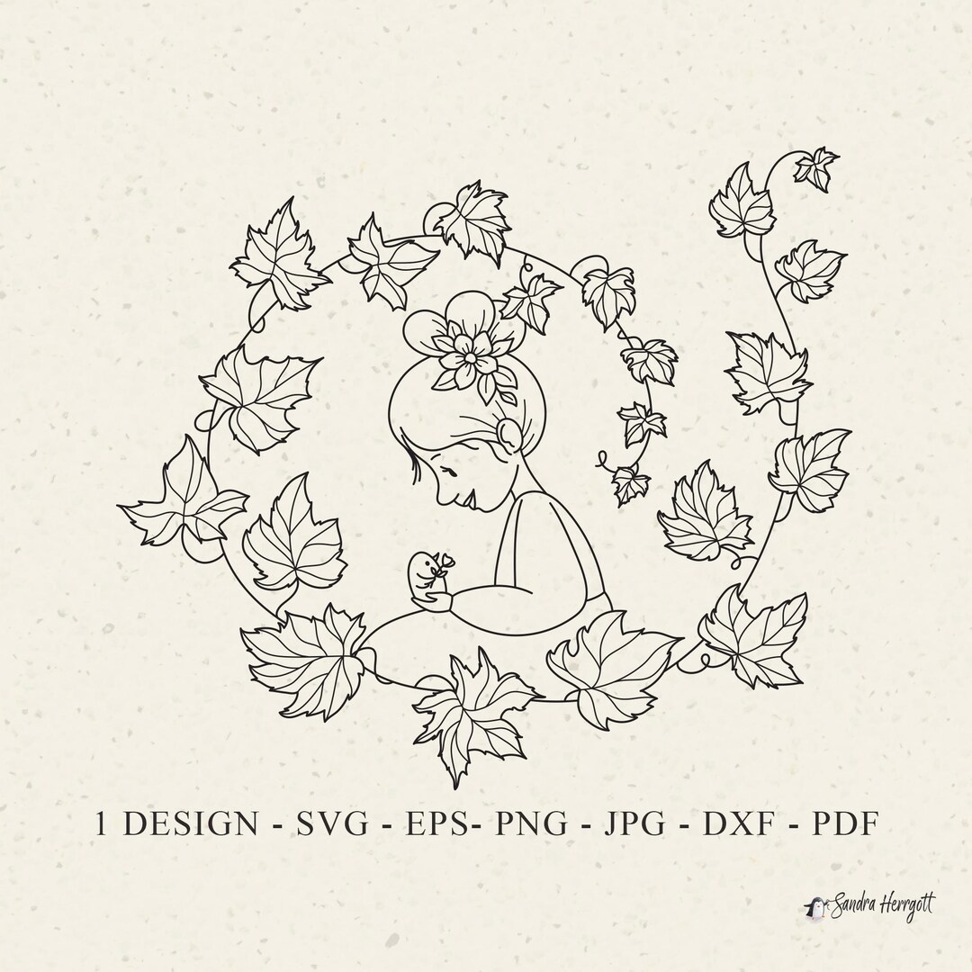 Ivy Wreath Friends Plotter File Svg Dxf Png Eps Pdf Jpg Mum Lady Cricut ...